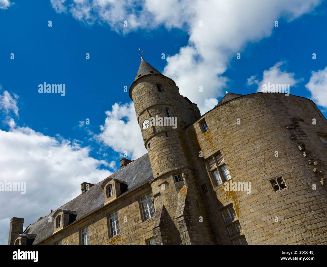 The Town Hall or Hotel de Ville in Pont L'Abbe a small town on the ...