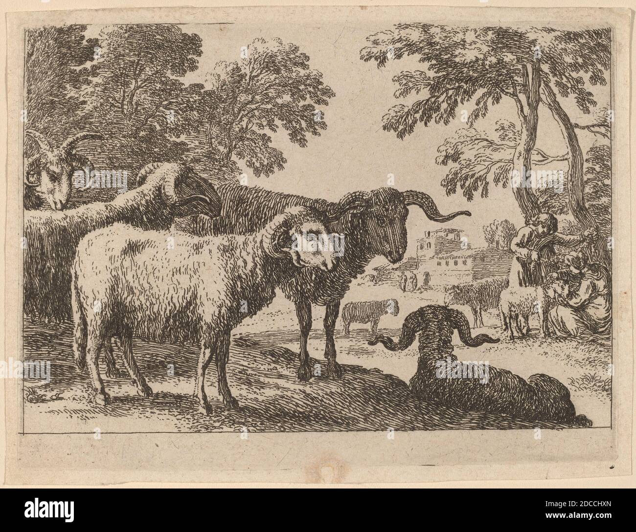Herman van Swanevelt, (artist), Dutch, c. 1600 - 1655, Rams, Landscapes ...