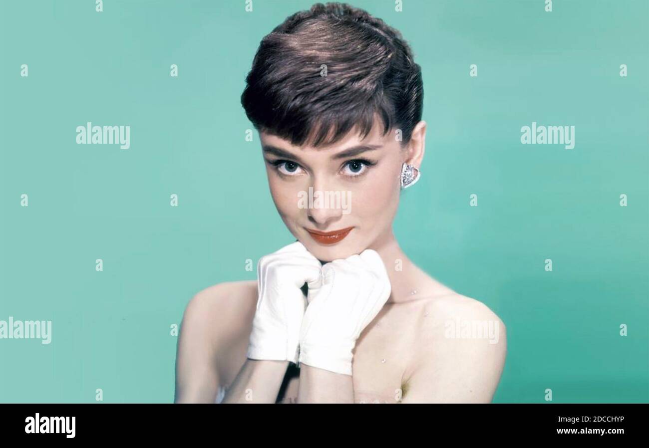 AUDREY HEPBURN (1929-1993) Belgian-born British film actress about 1954 ...