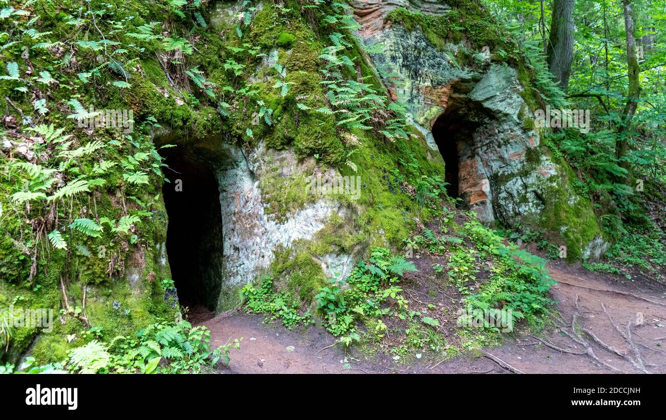 Anfabrika Rocks and Cellars in Ligatne Town an Old Floodgate Dam ...