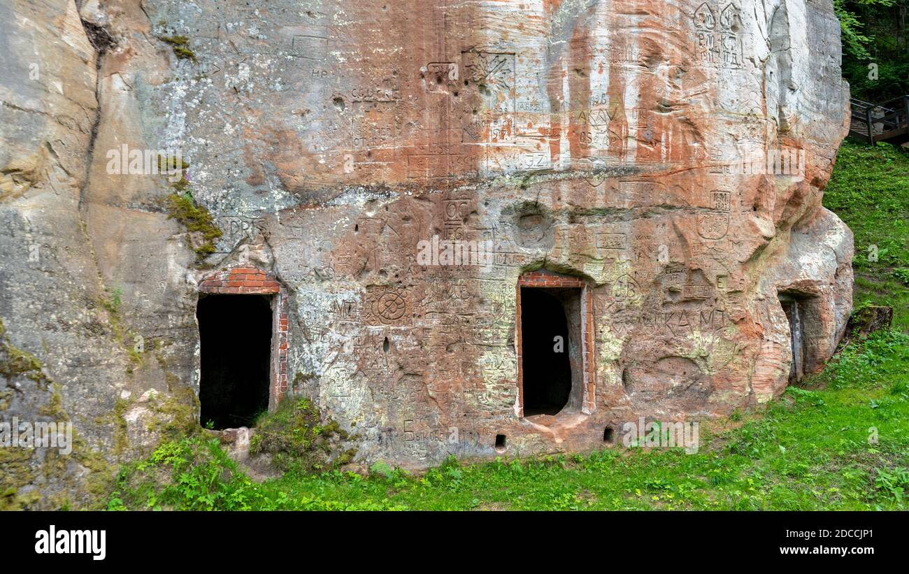 Anfabrika Rocks and Cellars in Ligatne Town an Old Floodgate Dam ...
