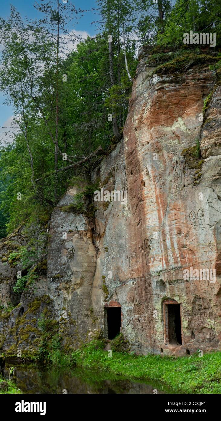 Anfabrika Rocks and Cellars in Ligatne Town an Old Floodgate Dam ...