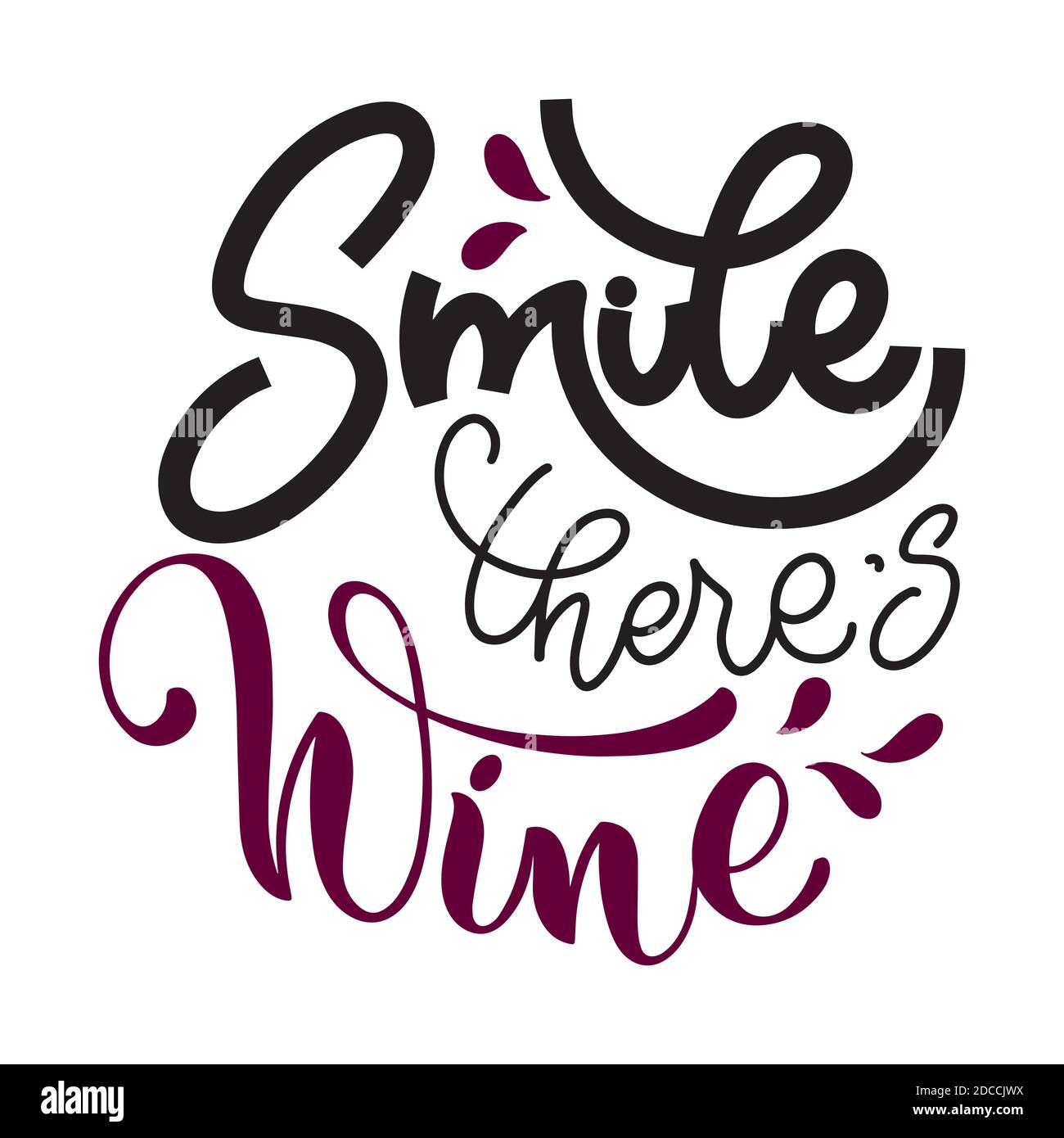 Wine Vector Hand Lettering Quote Inspirational Typography For Bar Pub