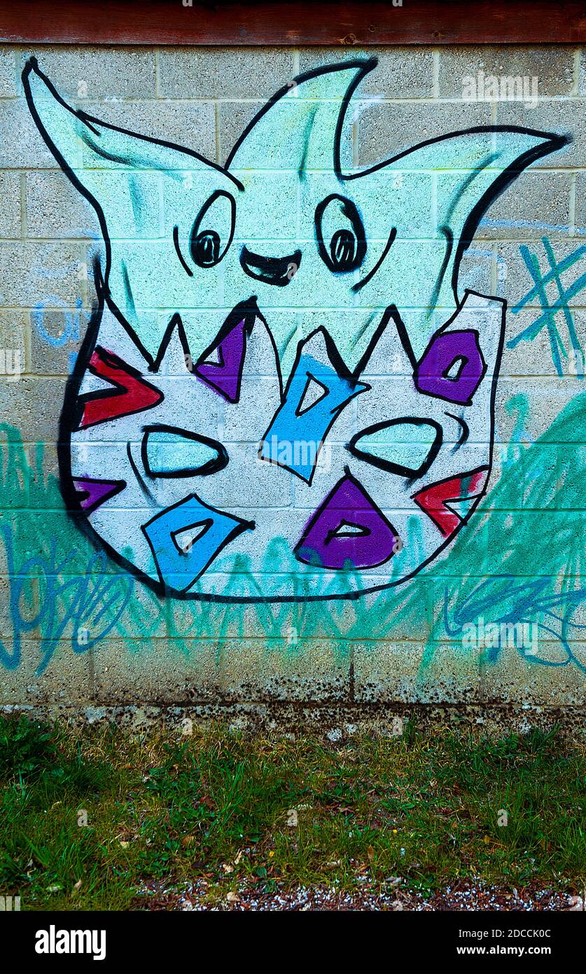 Strange Graffiti Cartoon On Wall Stock Photo - Alamy