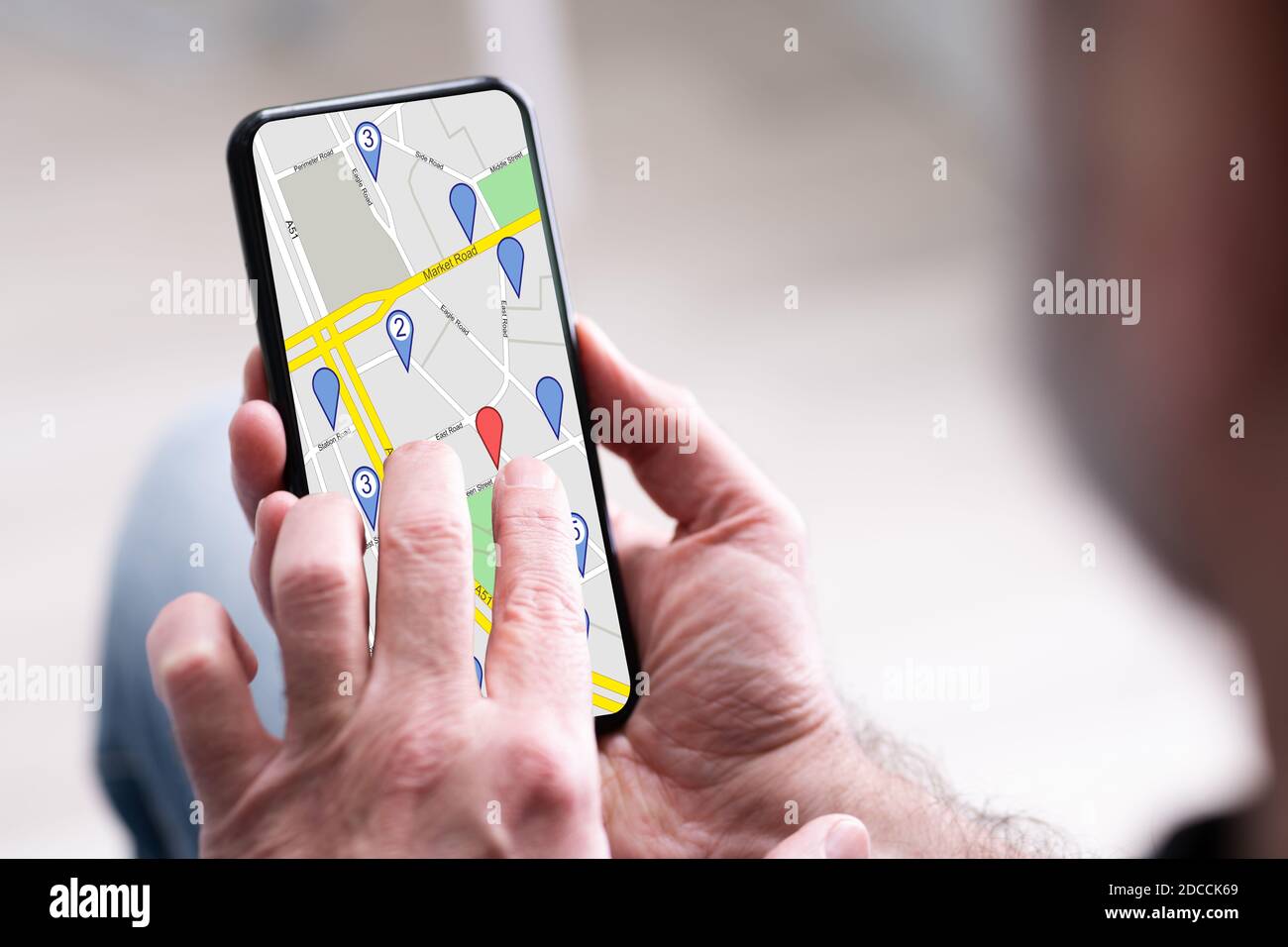 Person using gps device hi-res stock photography and images - Alamy