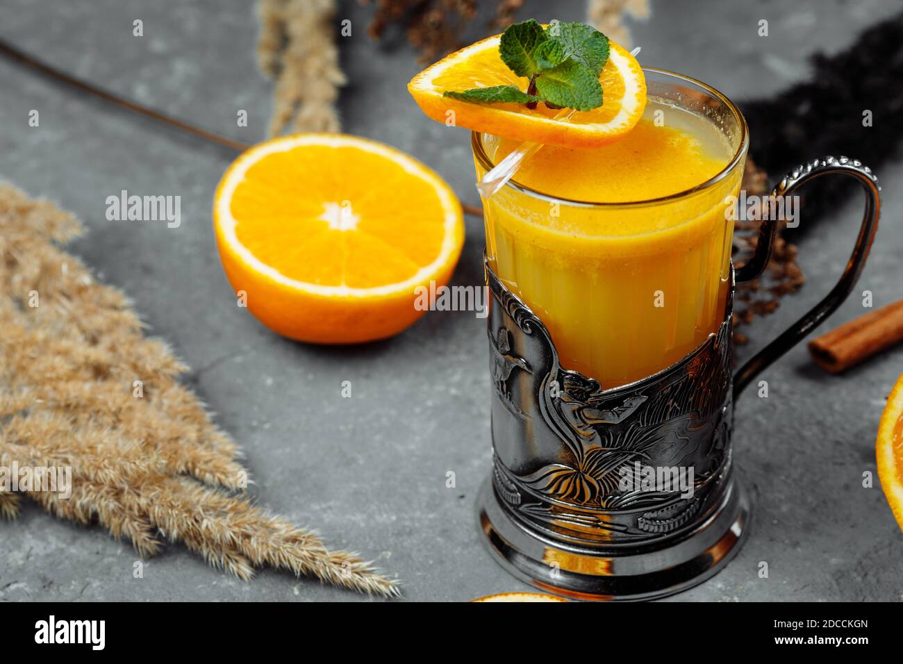 Cocktail Trans-Siberian Express. Cocktail with brandy, orange juice ...