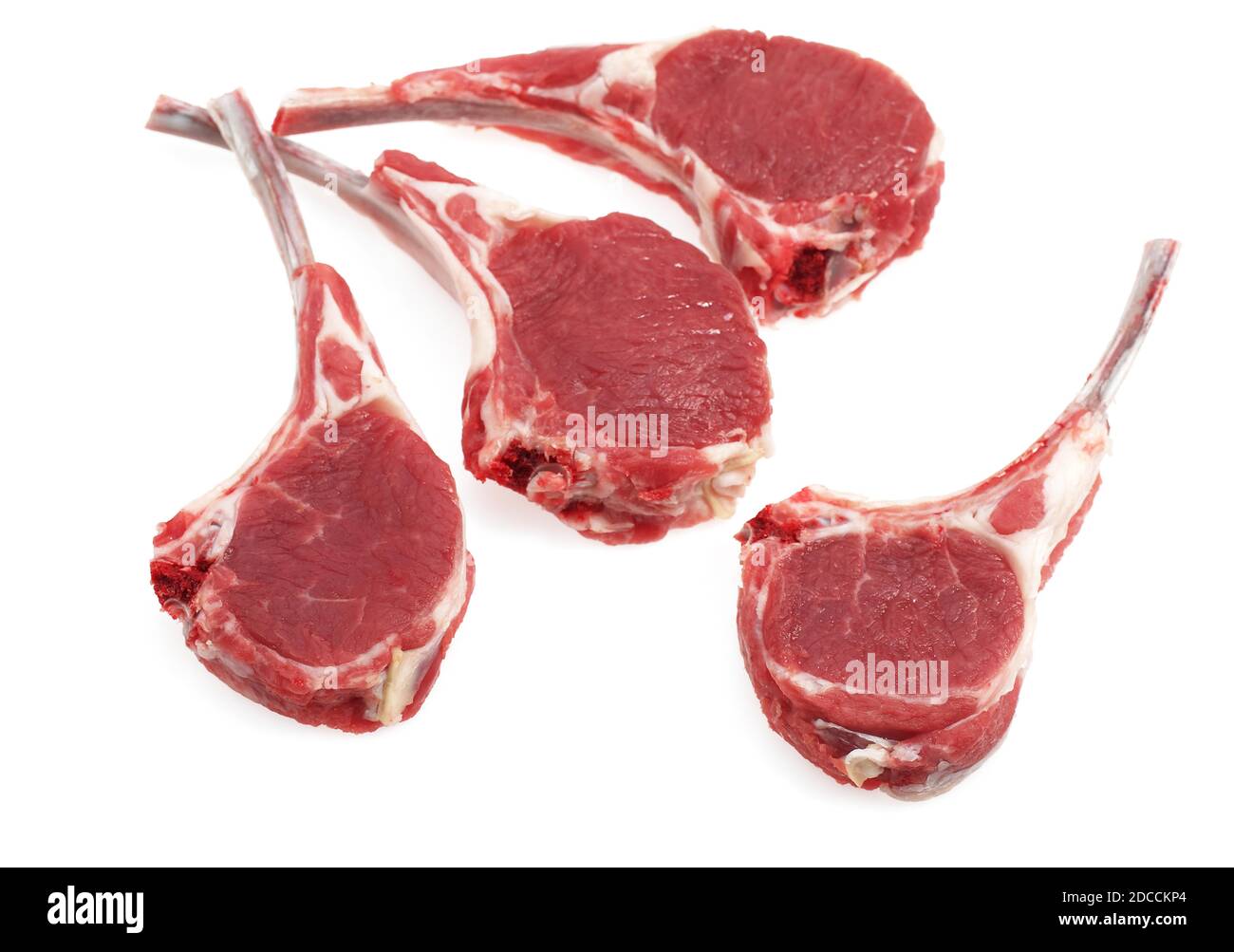 FRESH LAMB CHOPS AGAINST WHITE BACKGROUND Stock Photo - Alamy