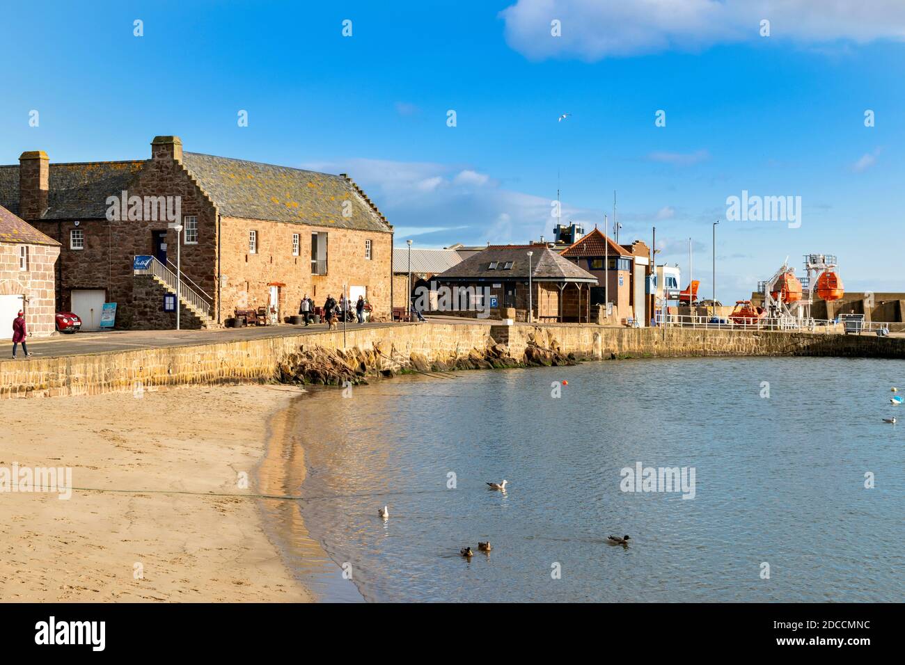 STONEHAVEN ABERDEENSHIRE SCOTLAND HARBOUR AREA OLD PIER THE TOLBOOTH ...