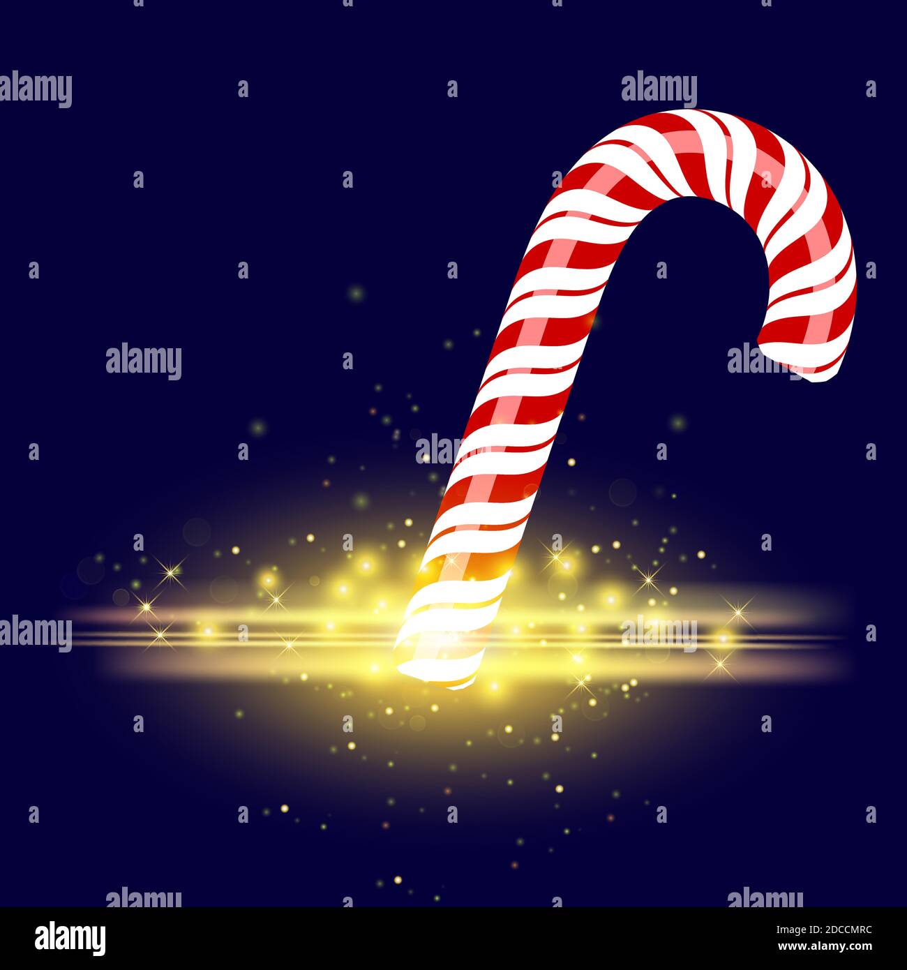 Sweet Striped Candy Cane on Blue Background Stock Vector Image & Art ...