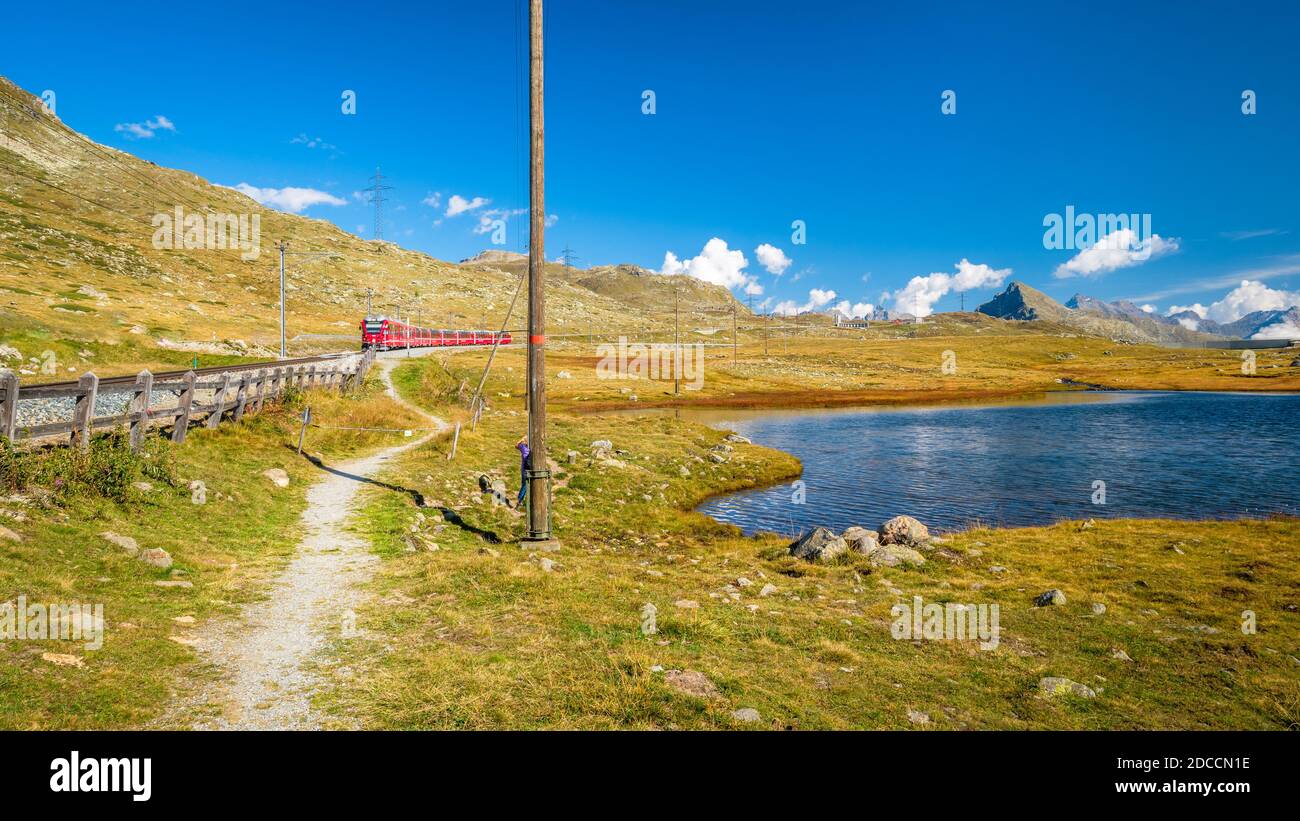 Bernina express train hi-res stock photography and images - Alamy