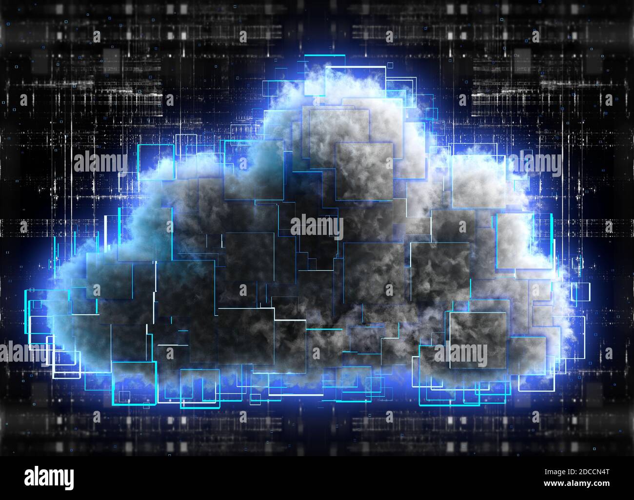 Cloud computing and online space storage, with an electronic background ...