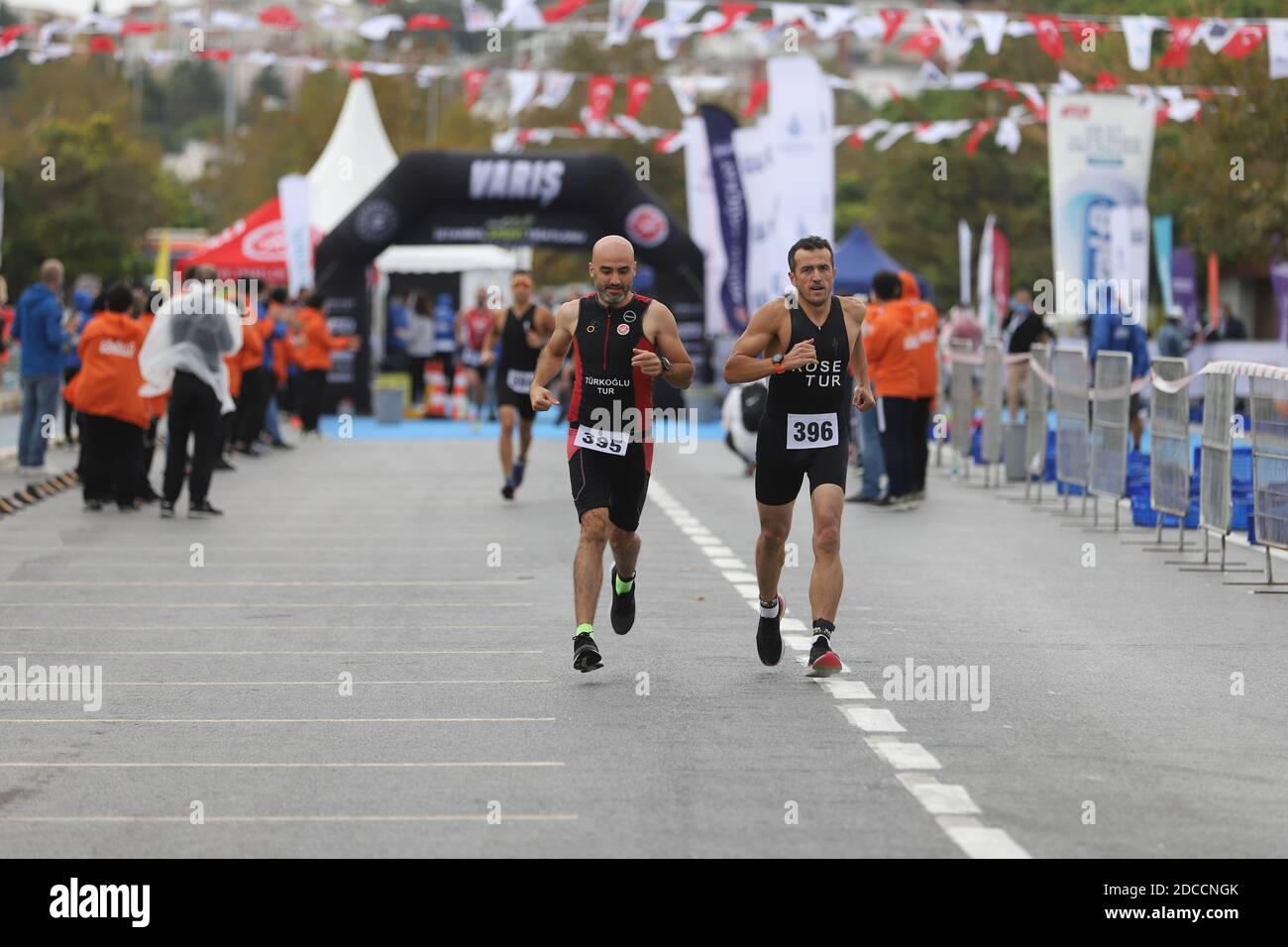 ISTANBUL, TURKEY - OCTOBER 18, 2020: Athletes competing in running ...
