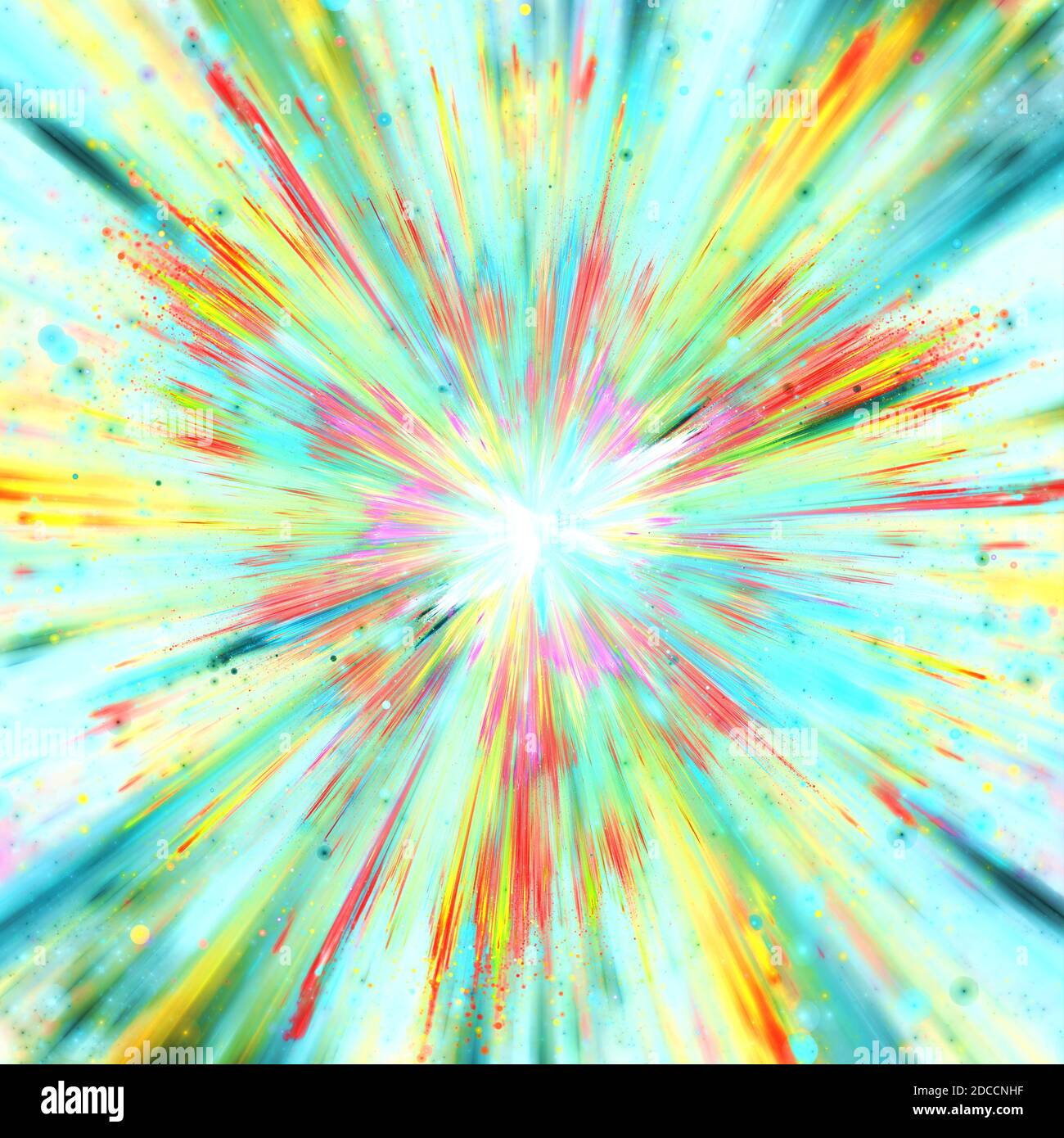 Explosion of pastel colored inks on white background Stock Photo - Alamy