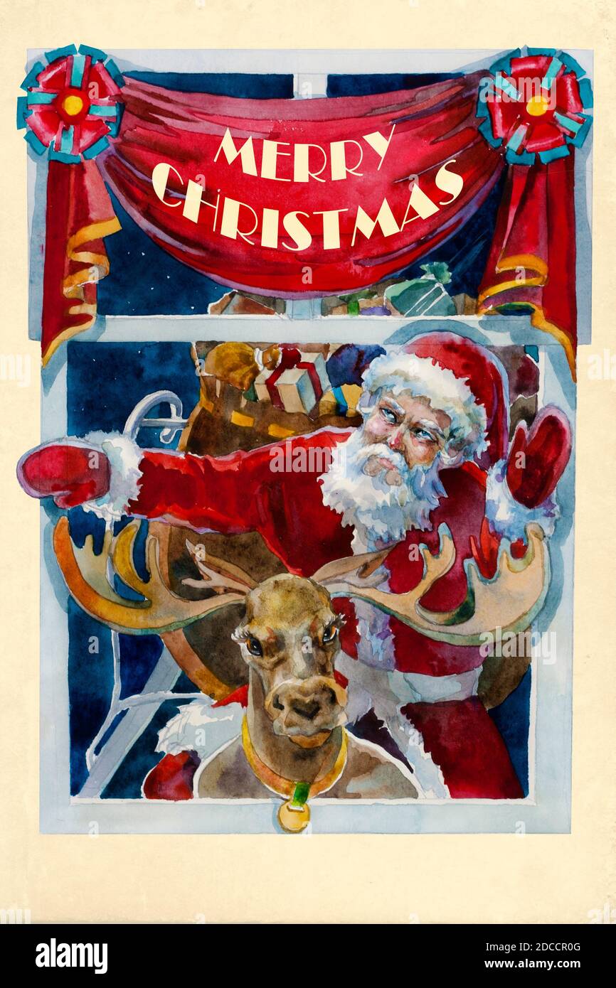 Old fashioned santa illustration hi-res stock photography and images ...