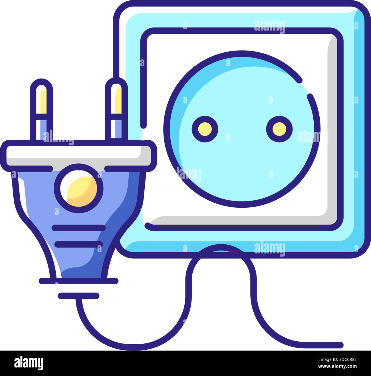 Socket for industrial technology RGB color icon Stock Vector Image ...