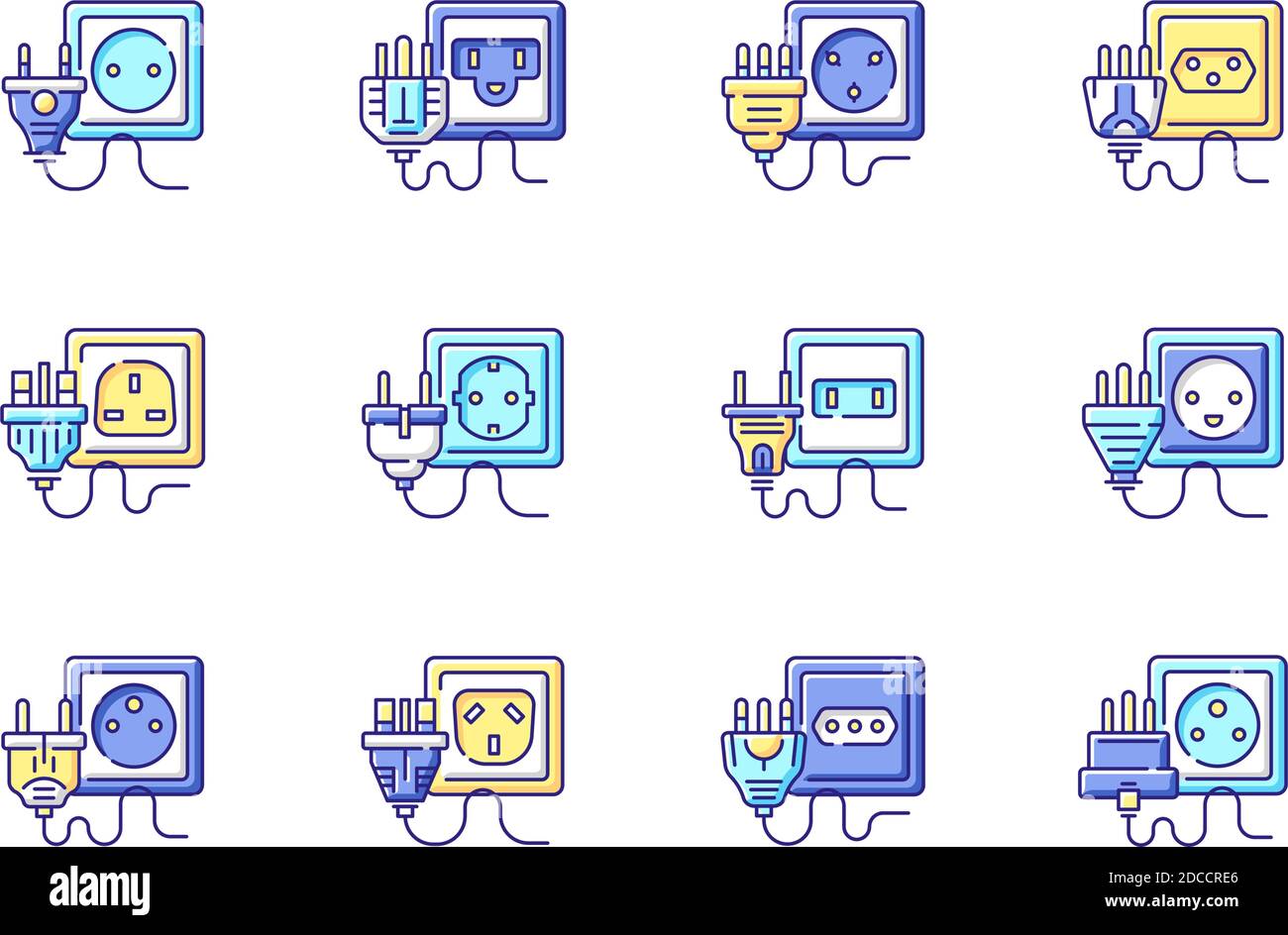 Sockets RGB color icons set Stock Vector Image & Art - Alamy