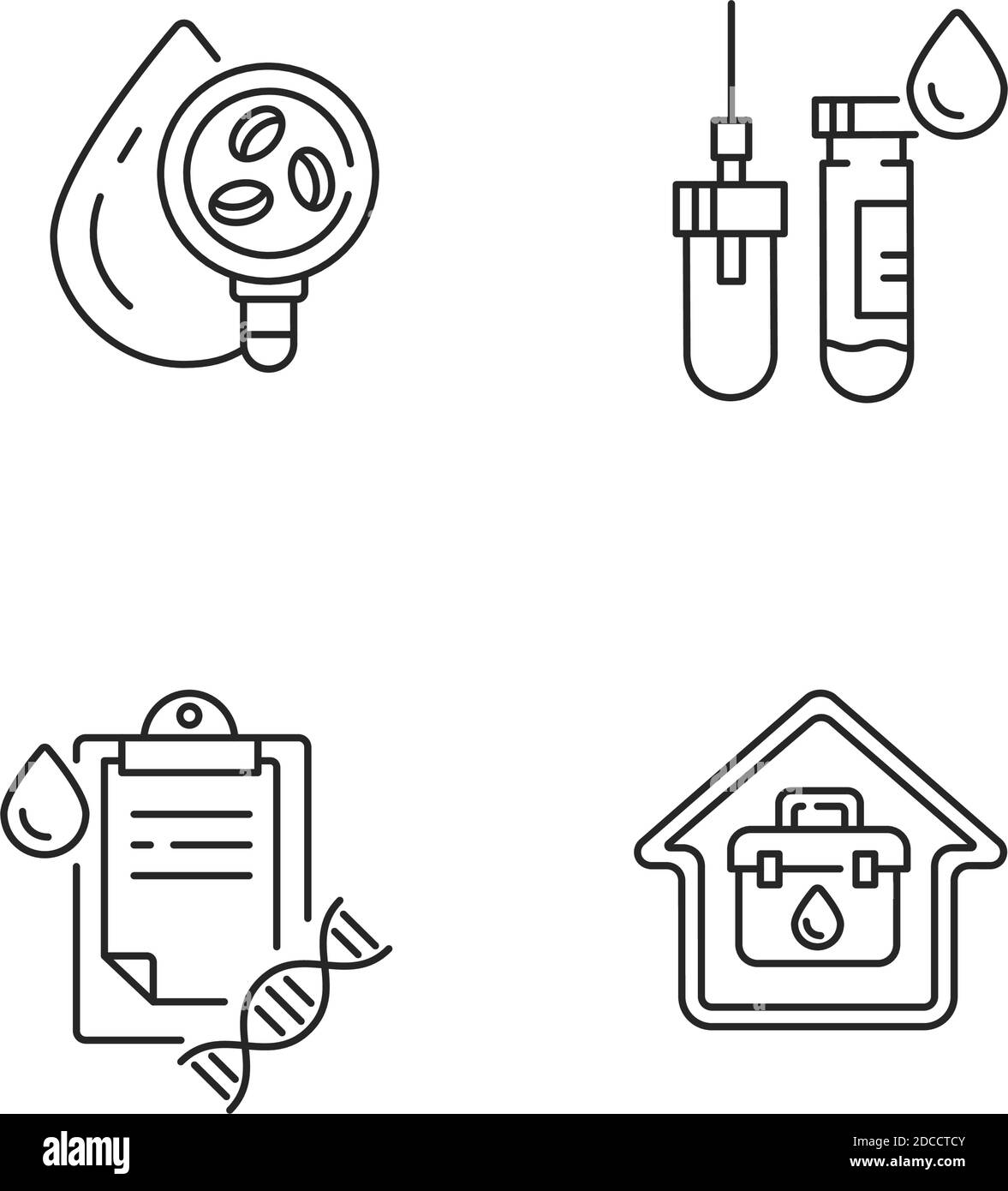 Blood check linear icons set Stock Vector Image & Art - Alamy