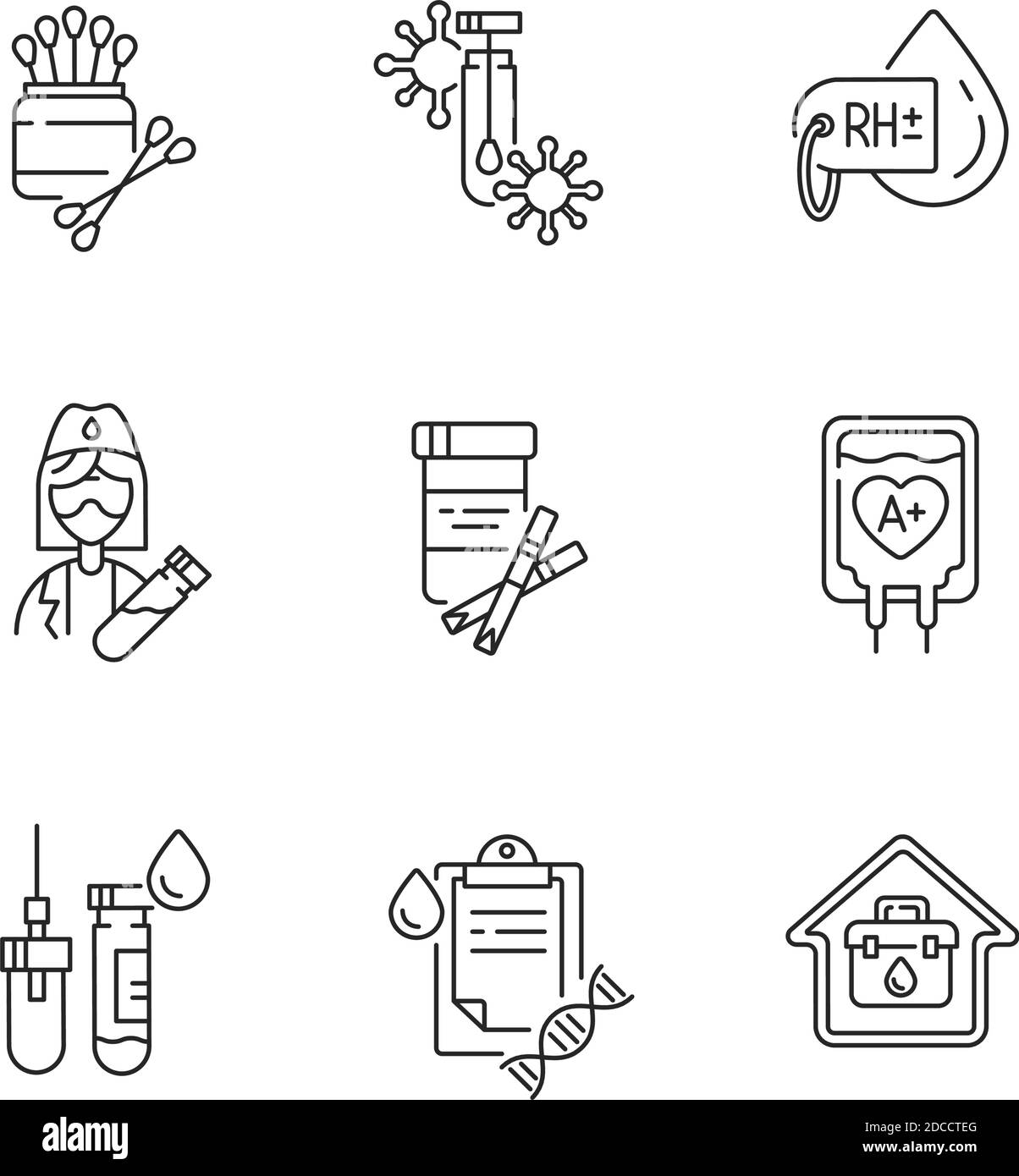 Medical diagnosis linear icons set Stock Vector Image & Art - Alamy