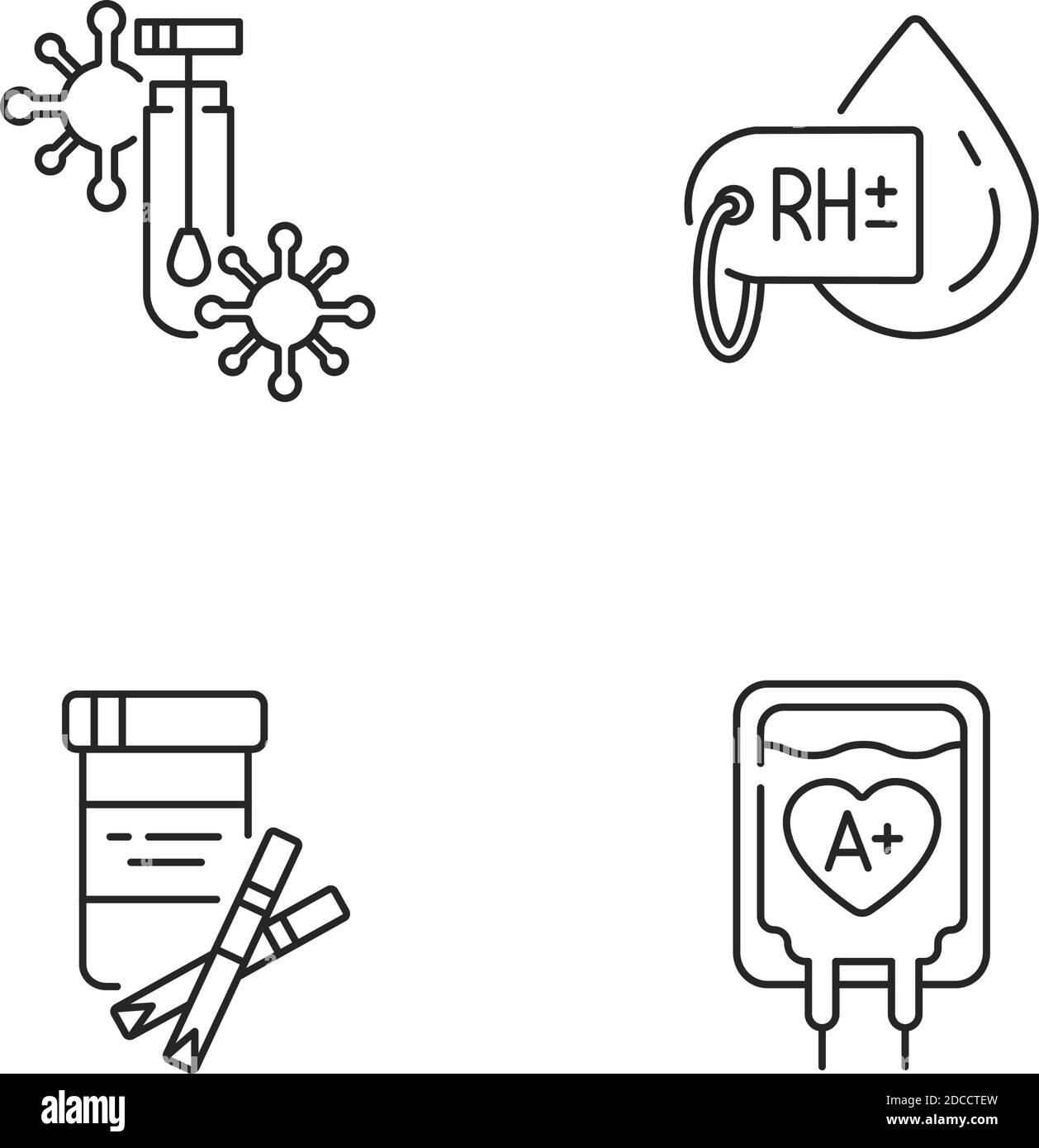 Clinical blood analysis linear icons set Stock Vector Image & Art - Alamy