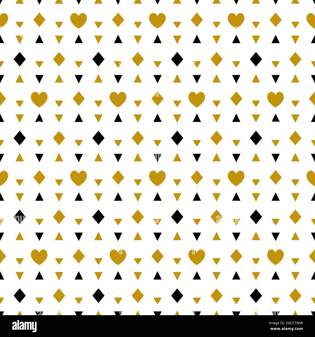 Seamless geometric pattern with hearts. Vector repeating texture Stock ...