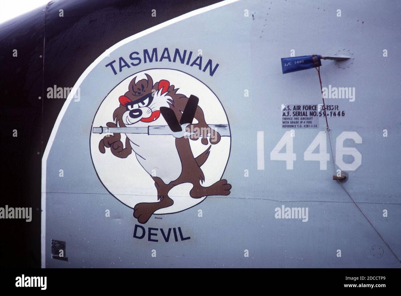KC-135R Tasmanian Devil Nose Art Stock Photo - Alamy