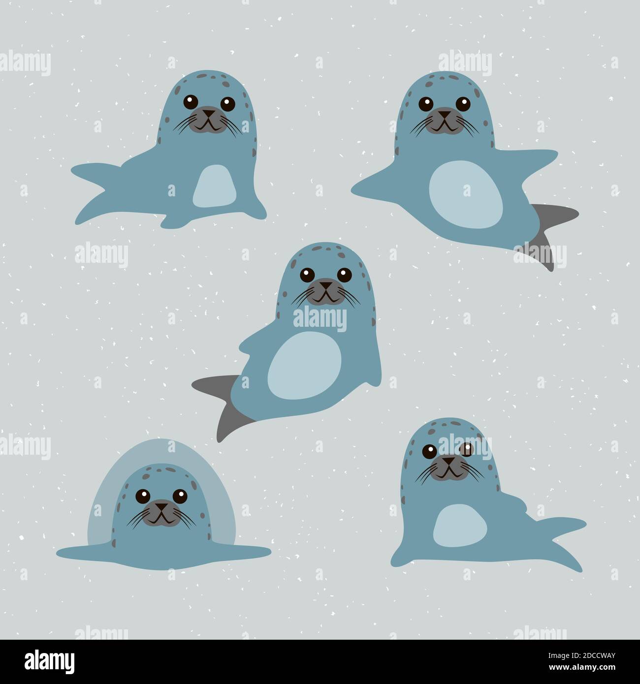 Cute cartoon seals set. Vector illustration Stock Vector Image & Art ...