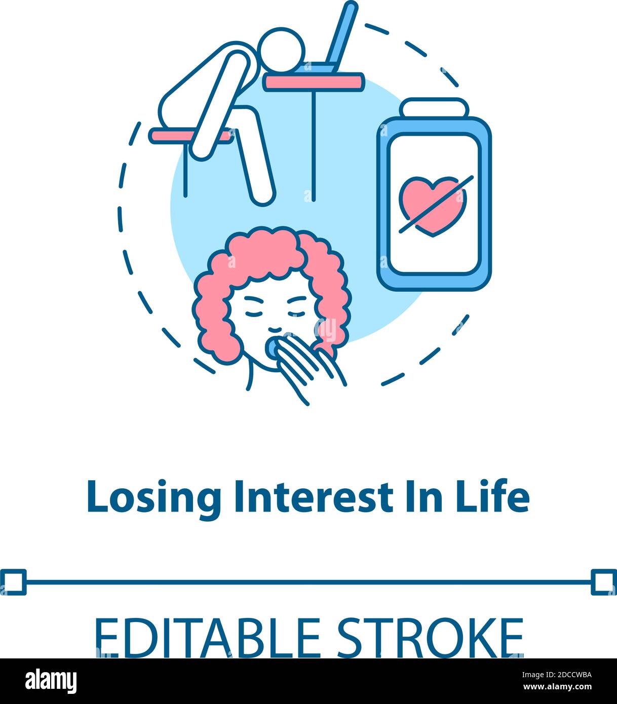 Losing interest in life concept icon Stock Vector Image & Art - Alamy