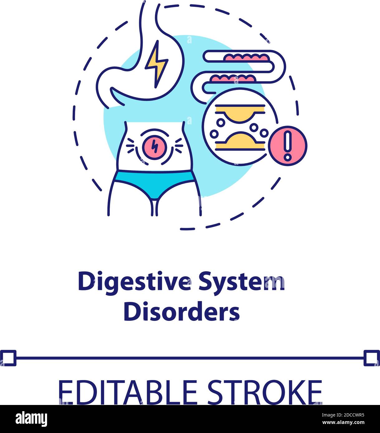 Digestive system disorders concept icon Stock Vector Image & Art - Alamy