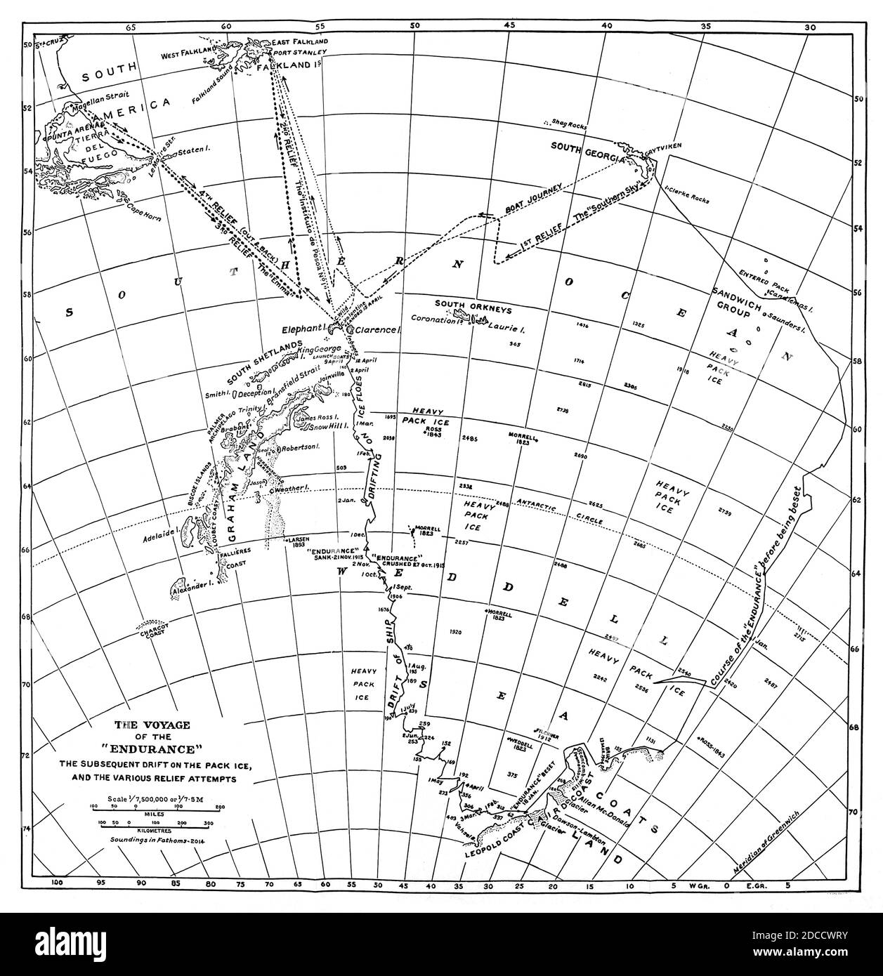 Shackleton endurance map hi-res stock photography and images - Alamy