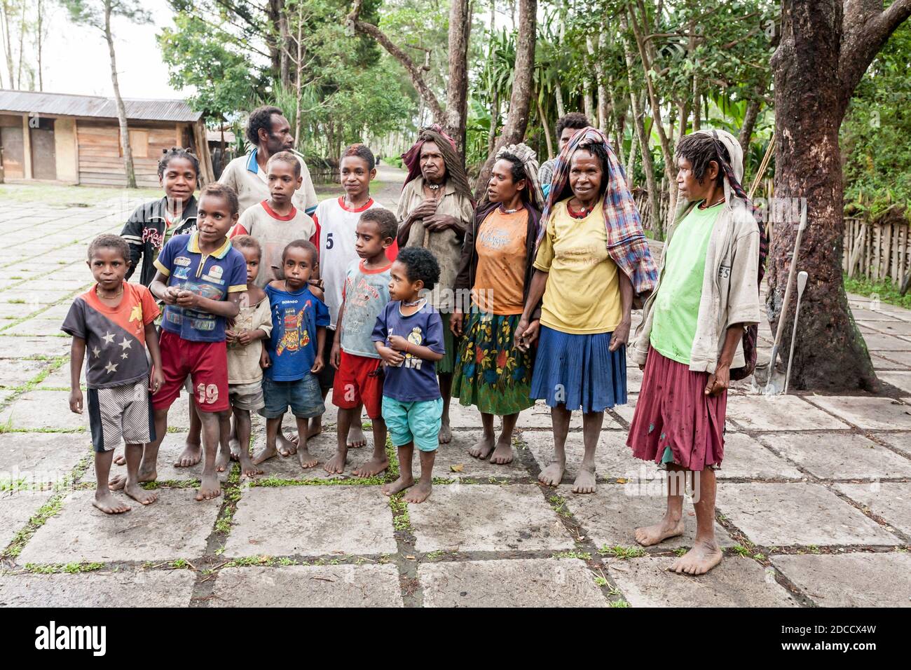 Wamena, Indonesia - January 9, 2010: People of the Dani tribe in an ...
