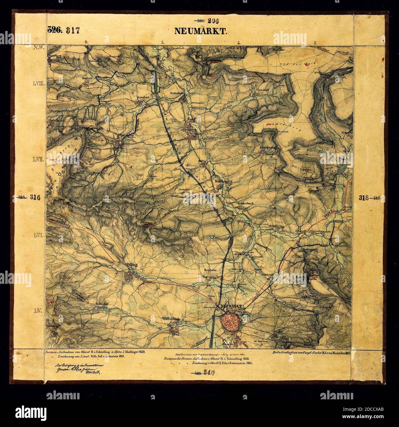 Karte Kreis Neumarkt Nord 1861 Stock Photo - Alamy