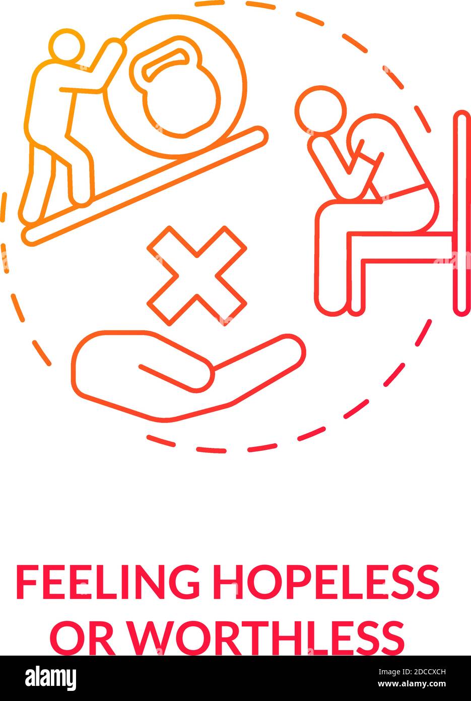 Feeling hopeless and worthless concept icon Stock Vector Image & Art ...