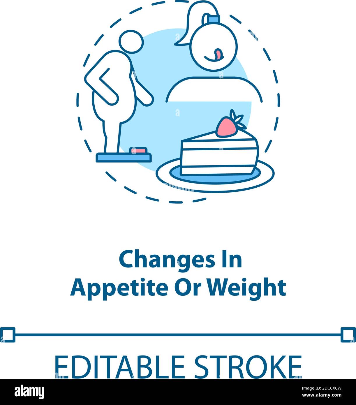 Changes in appetite and weight concept icon Stock Vector Image & Art ...