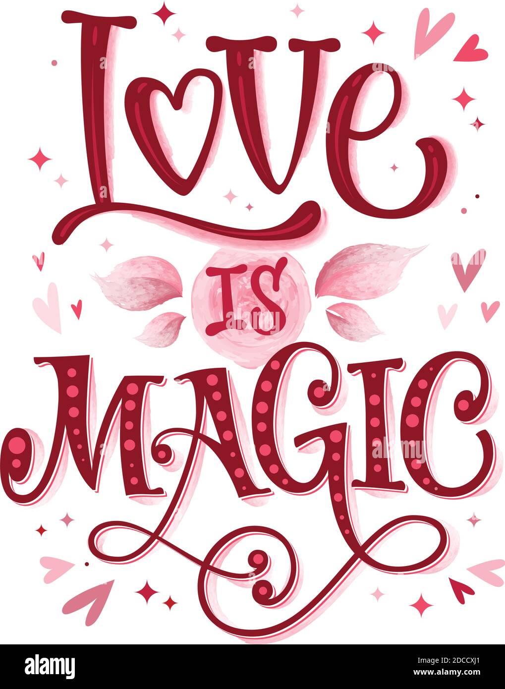 Love is magic lettering in modern style Stock Vector Image & Art - Alamy