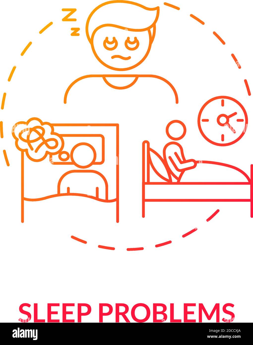 Sleep problems concept icon Stock Vector Image & Art - Alamy