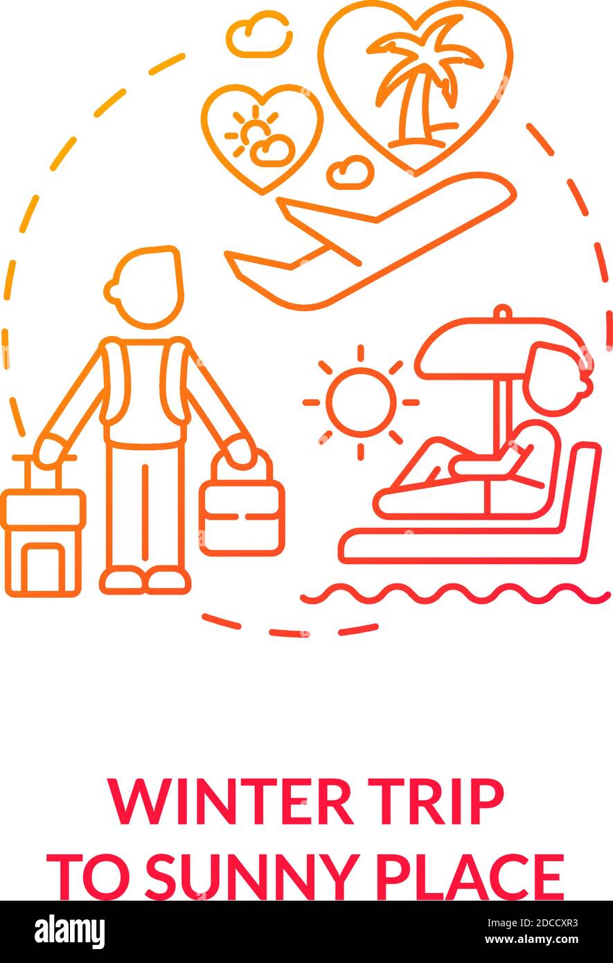 Winter trip to sunny place concept icon Stock Vector Image & Art - Alamy
