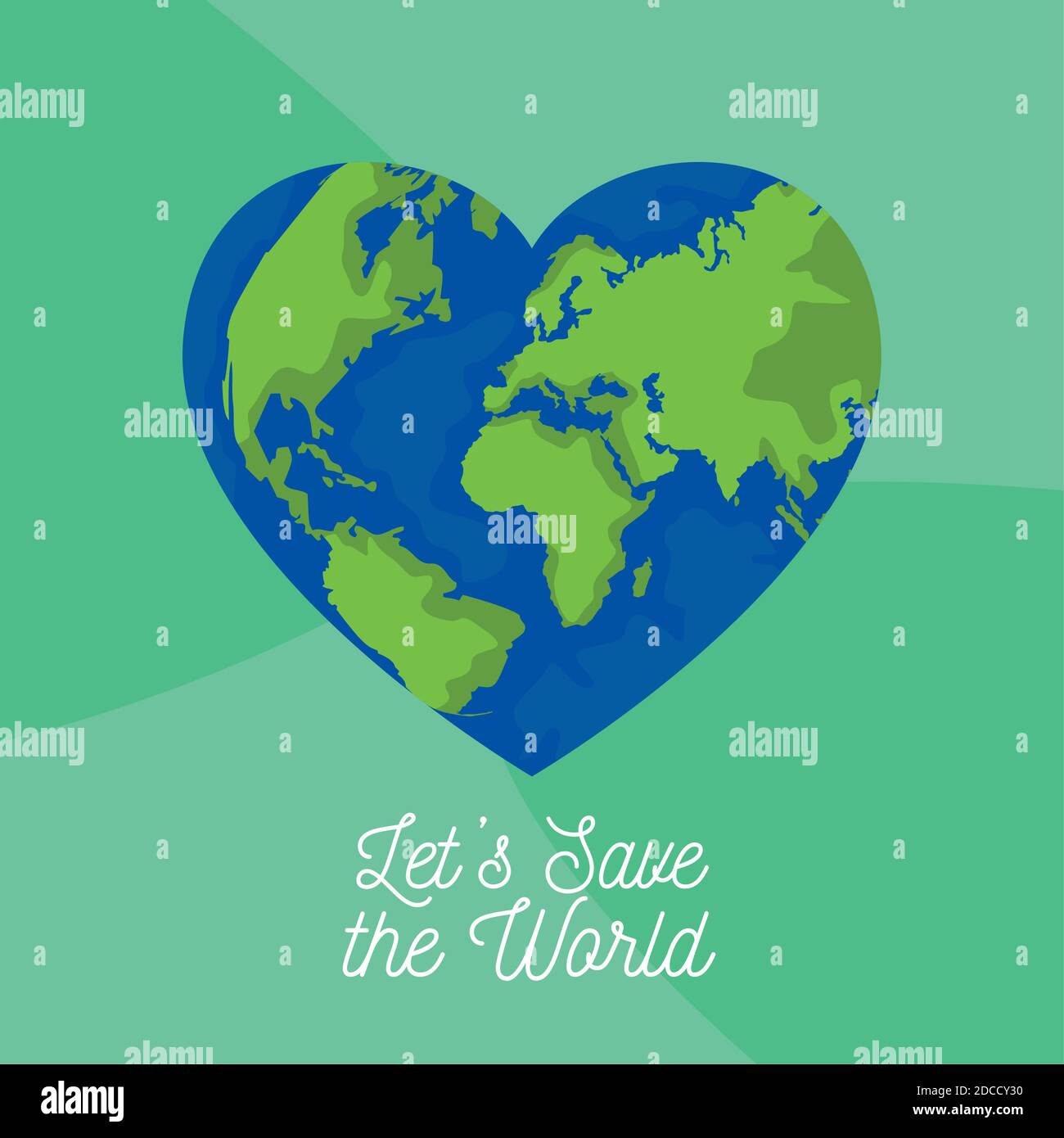 save the world environmental poster with earth planet in heart vector ...