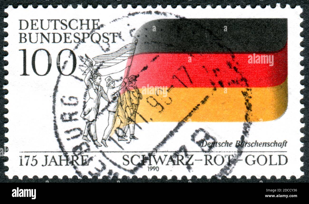 GERMANY - CIRCA 1990: A stamp printed in Germany, dedicated to 175th ...