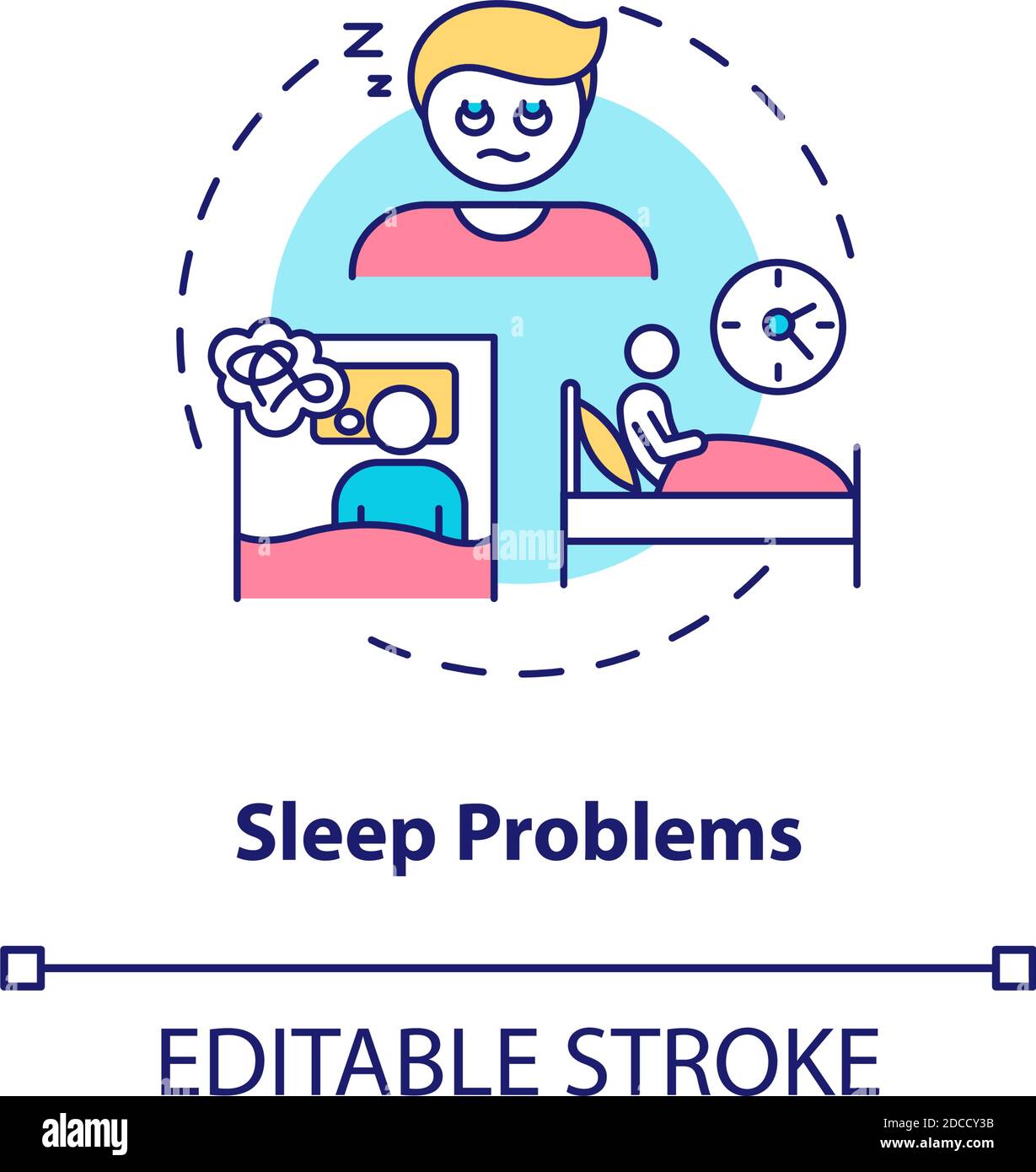 Sleep problems concept icon Stock Vector Image & Art - Alamy