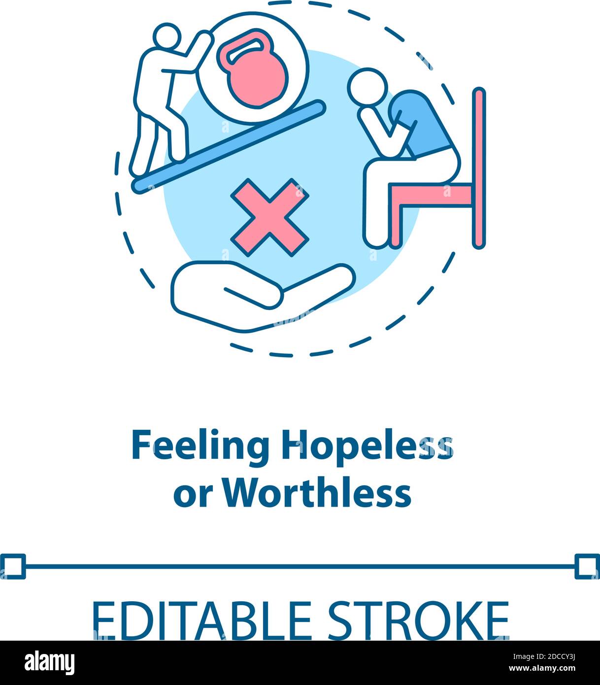 Feeling hopeless and worthless concept icon Stock Vector Image & Art ...