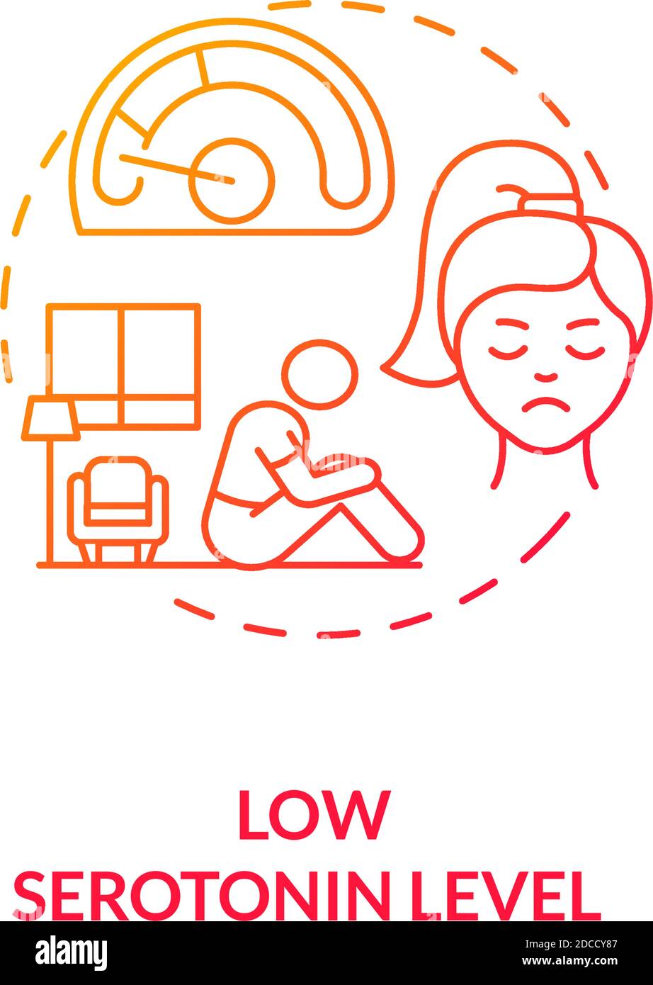 Low serotonin level concept icon Stock Vector Image & Art - Alamy