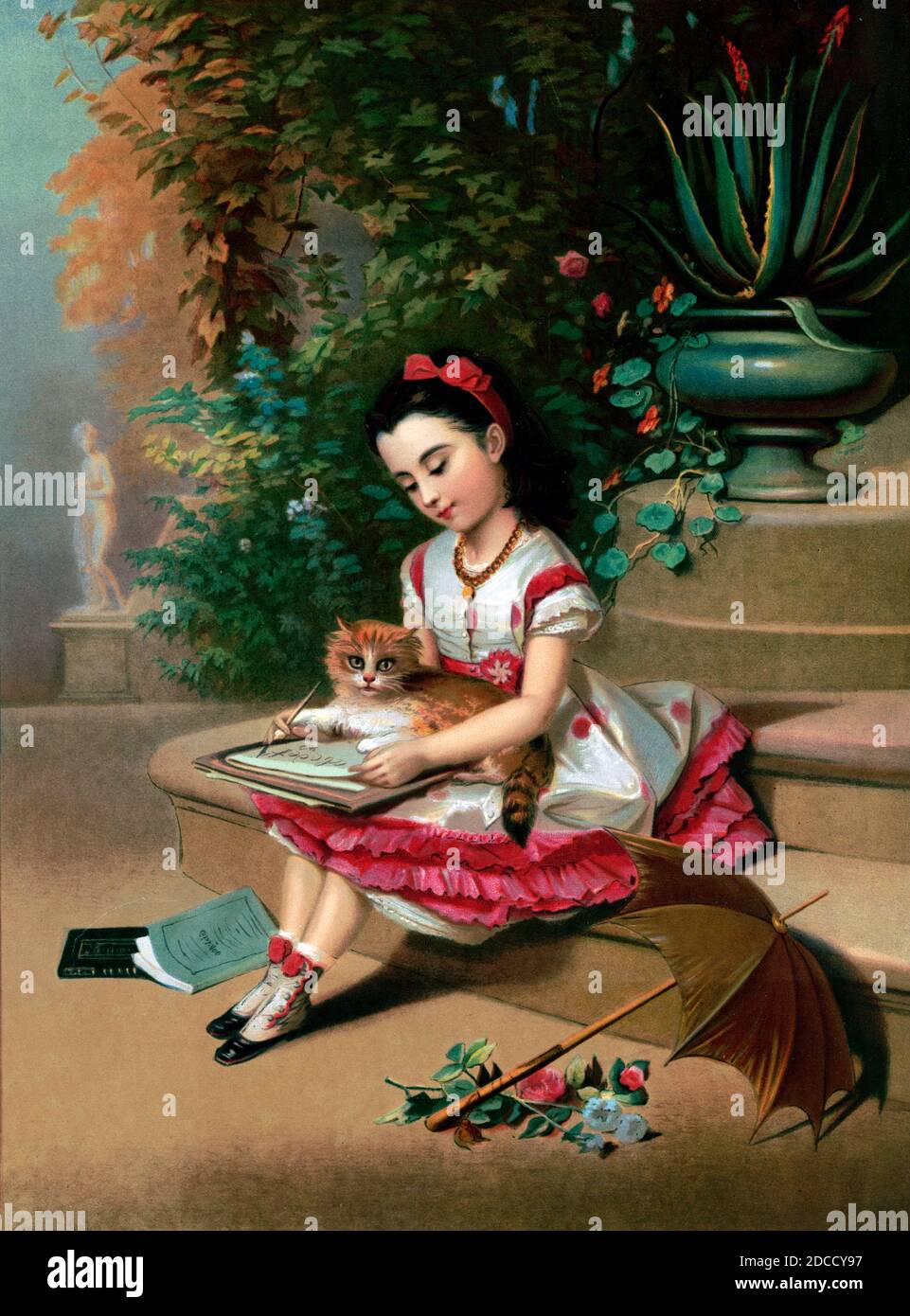 Retro girl writing hi-res stock photography and images - Alamy