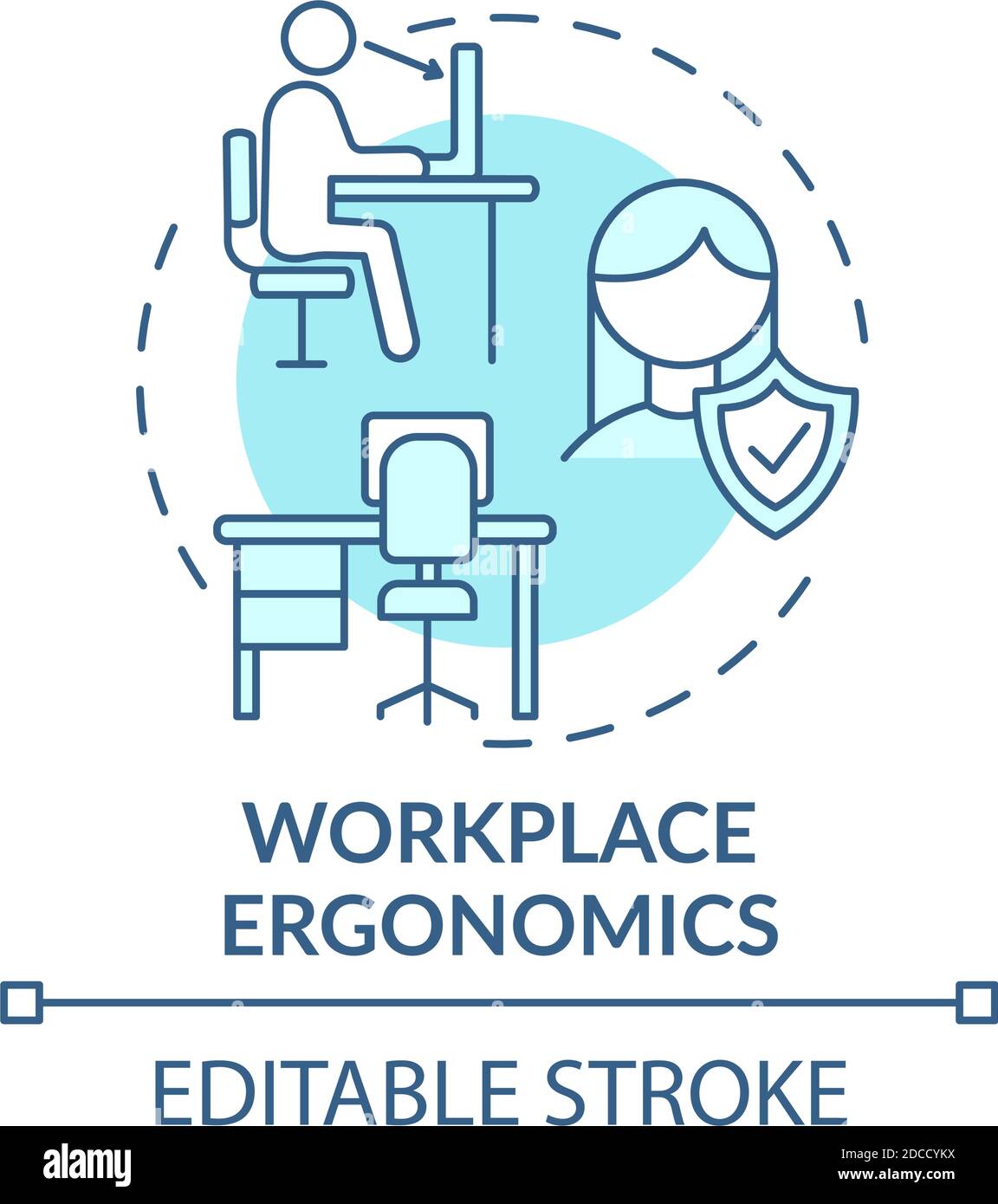 Workplace ergonomics concept icon Stock Vector Image & Art - Alamy