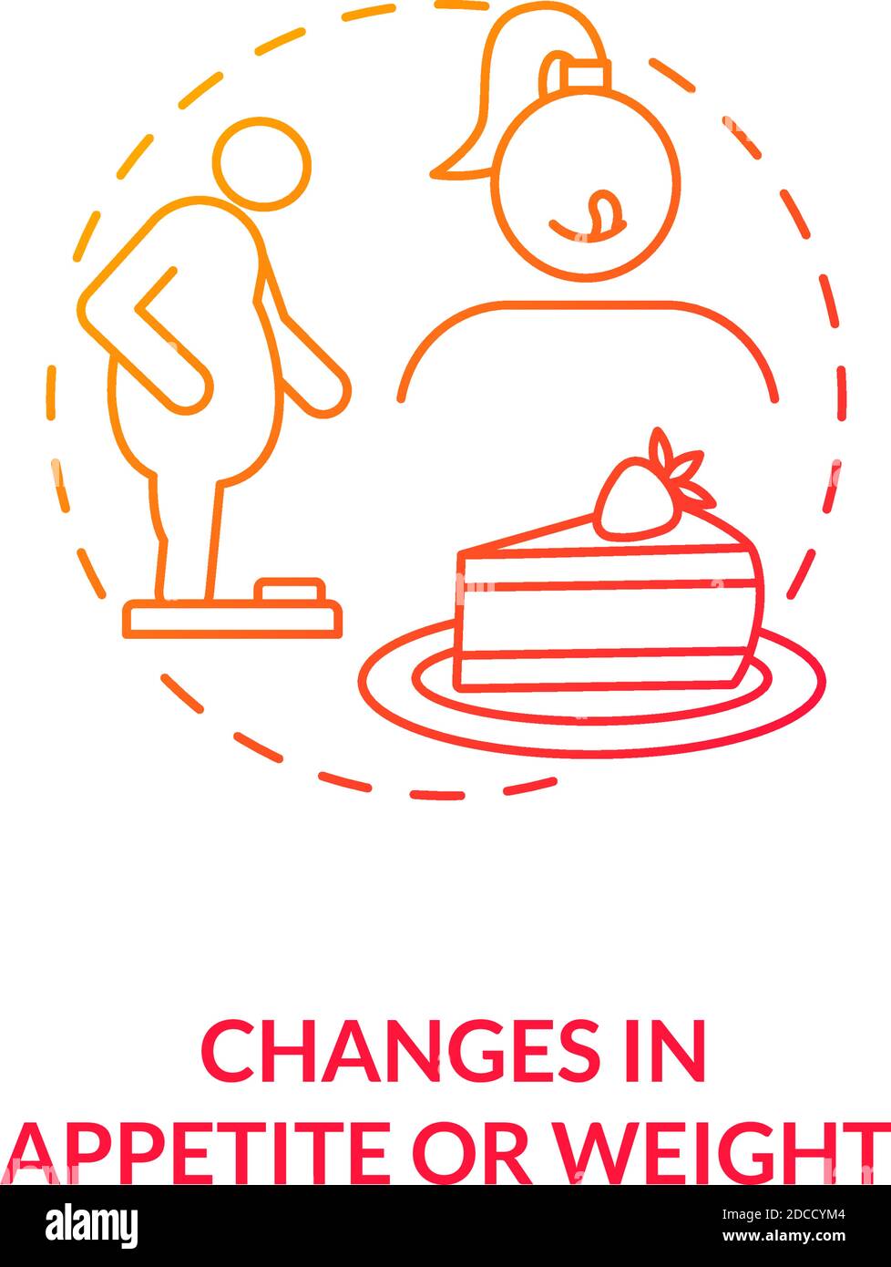 Changes in appetite and weight concept icon Stock Vector Image & Art ...