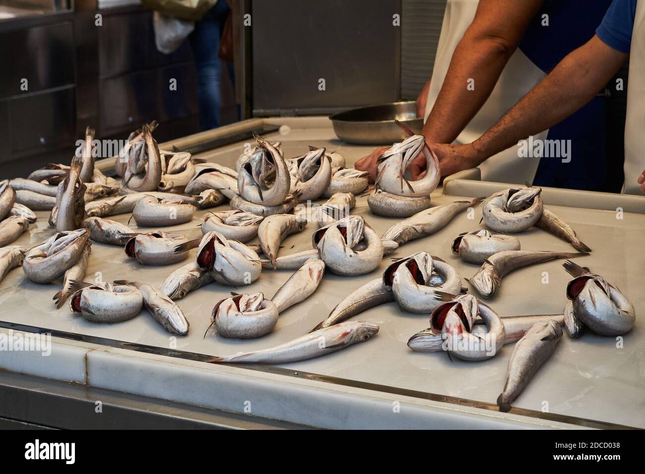 photography of fishmonger with fish Stock Photo - Alamy