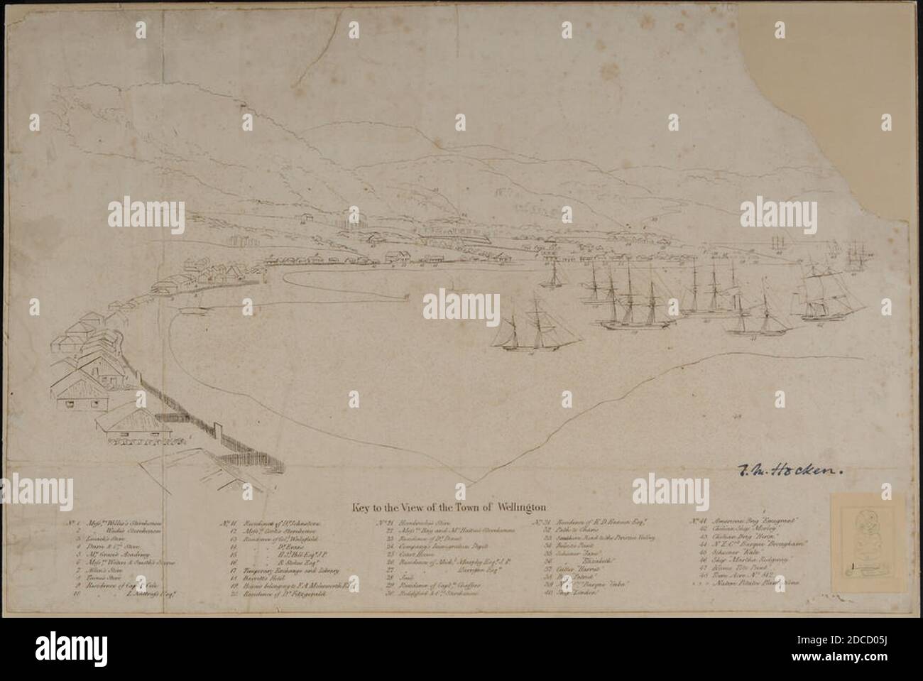 Key to the View of the Town of Wellington ( 1880 ) by Charles Heaphy ...
