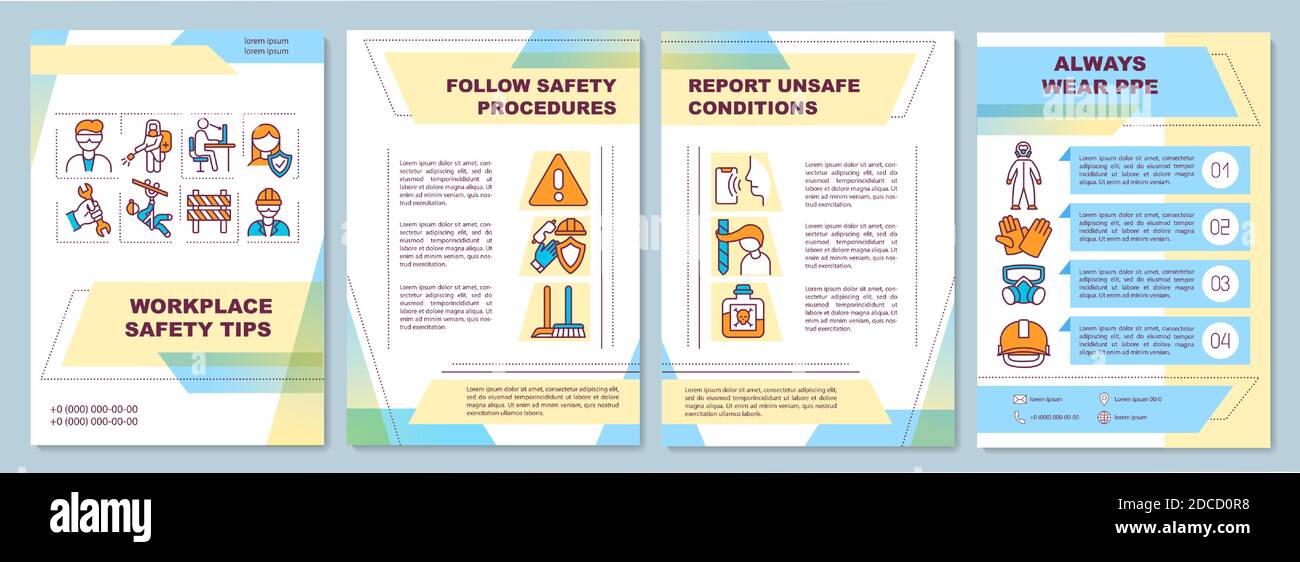 Workplace safety tips brochure template Stock Vector Image & Art - Alamy