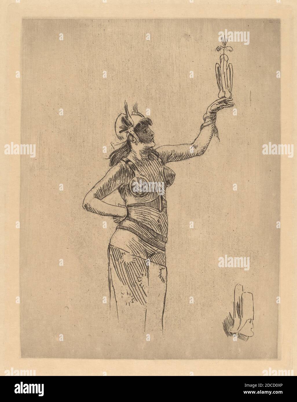 Félicien Rops, (artist), Belgian, 1833 - 1898, The Falconer (La ...