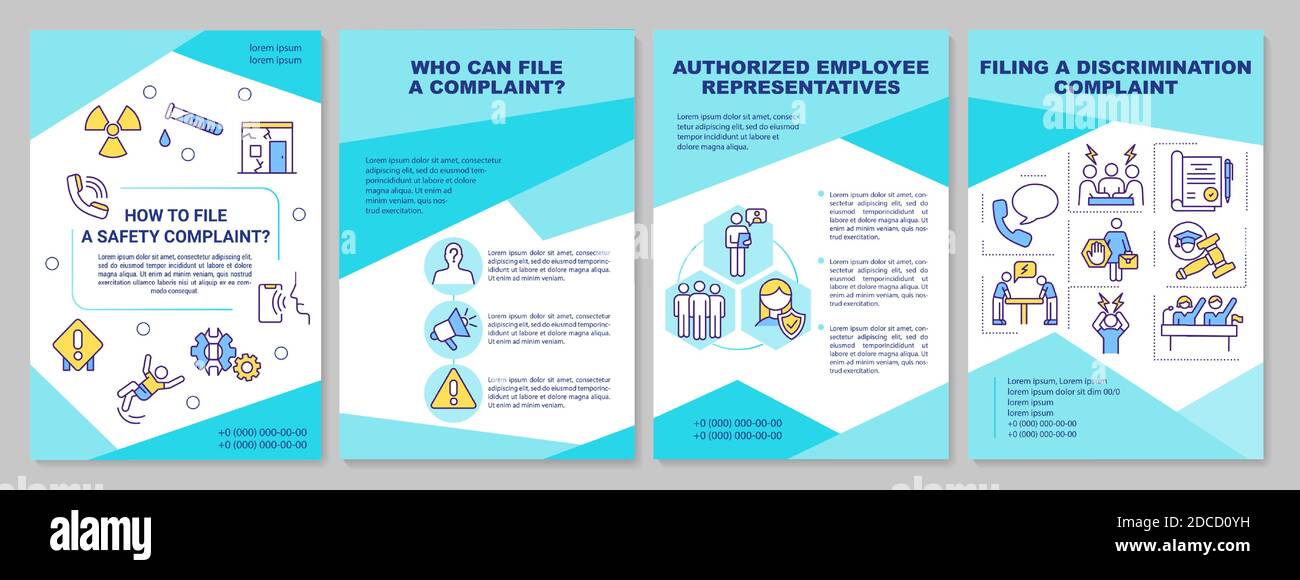 Safety complaints filing brochure template Stock Vector Image & Art - Alamy