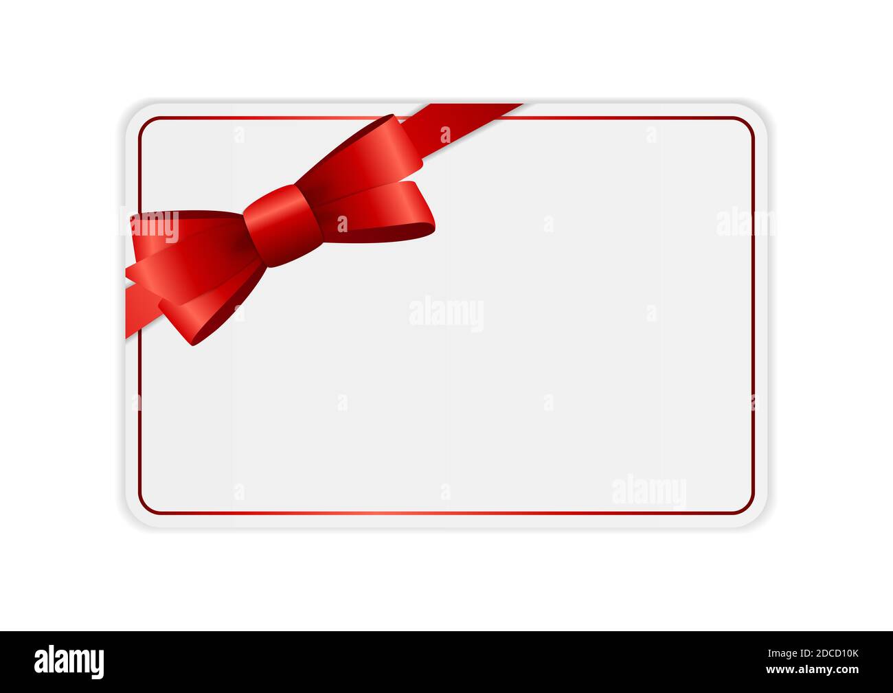 Blank Gift Card Template with Bow and Ribbon. Illustration for Your ...